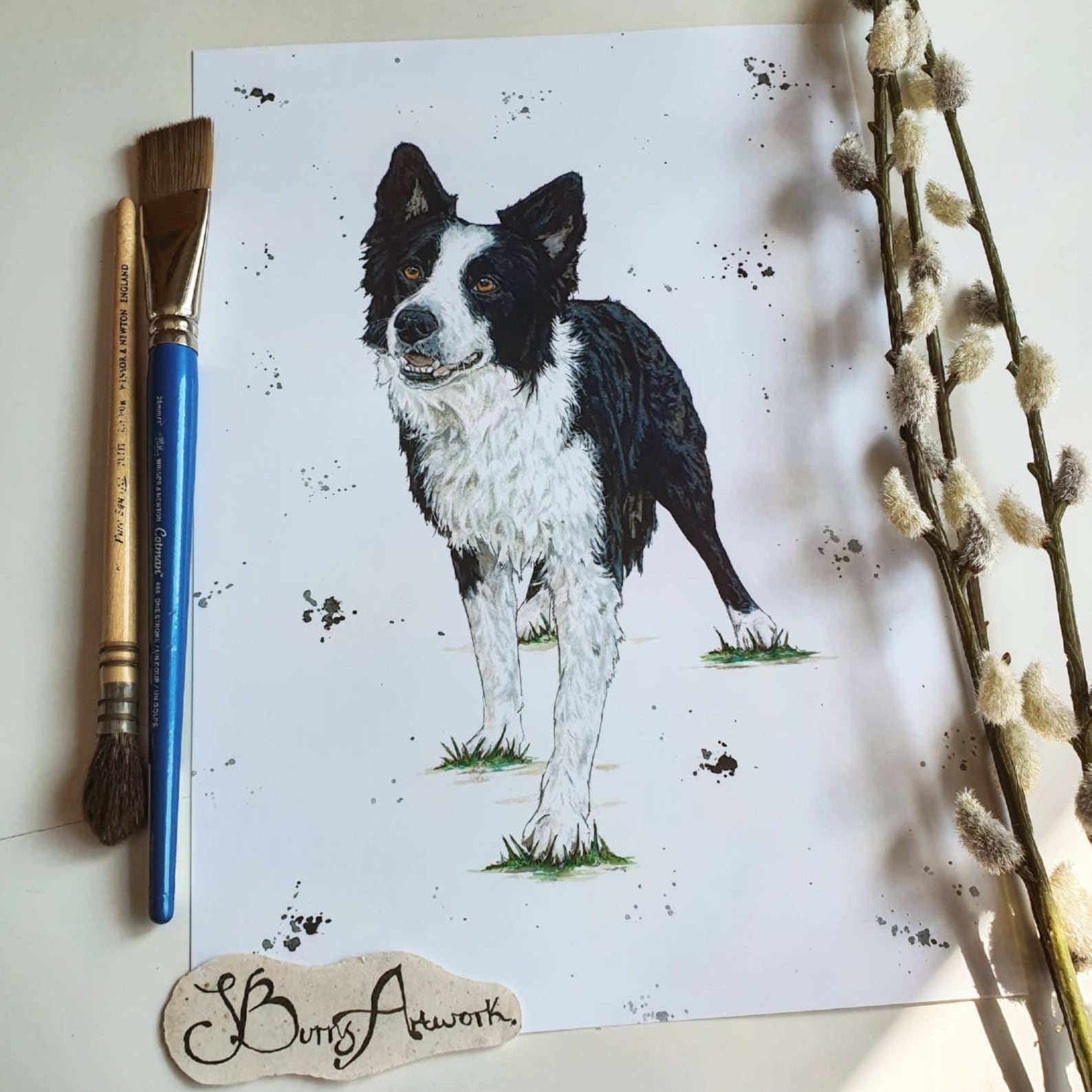 Border Collie Print Cute Dog Print Dog Decor Pet Portrait - Etsy