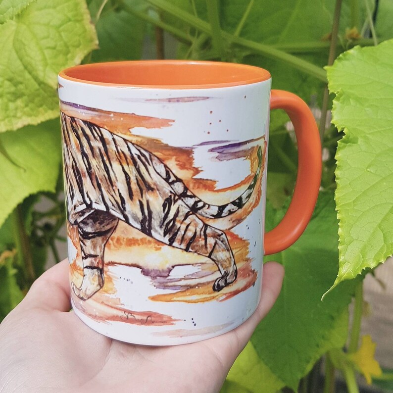 Watercolour Tiger Mug Tea Coffee Mug Cute Animal Mugs Tiger - Etsy