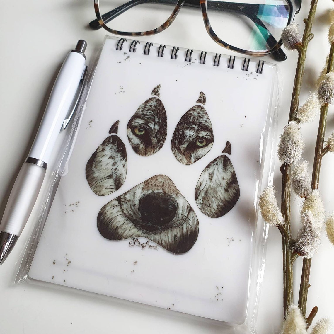 Timber Wolf Notepad Wolf Paw Print Paw Print Wolf Lover | Etsy