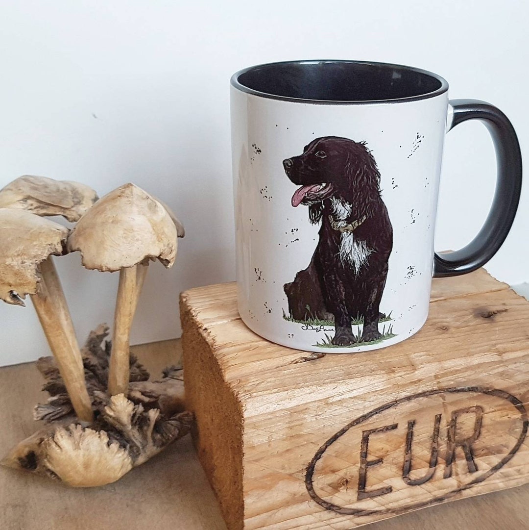 Black Cocker Spaniel Coffee Mug, Spaniel Gift, Dog Lover, Pet Portrait ...