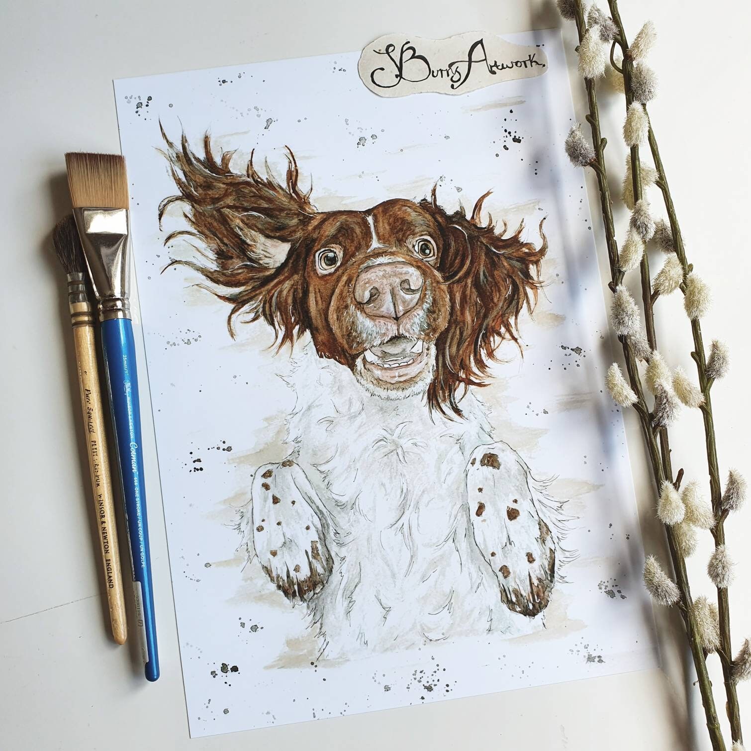 Springer Spaniel Art Print Cute Dog Print Springer Spaniel | Etsy