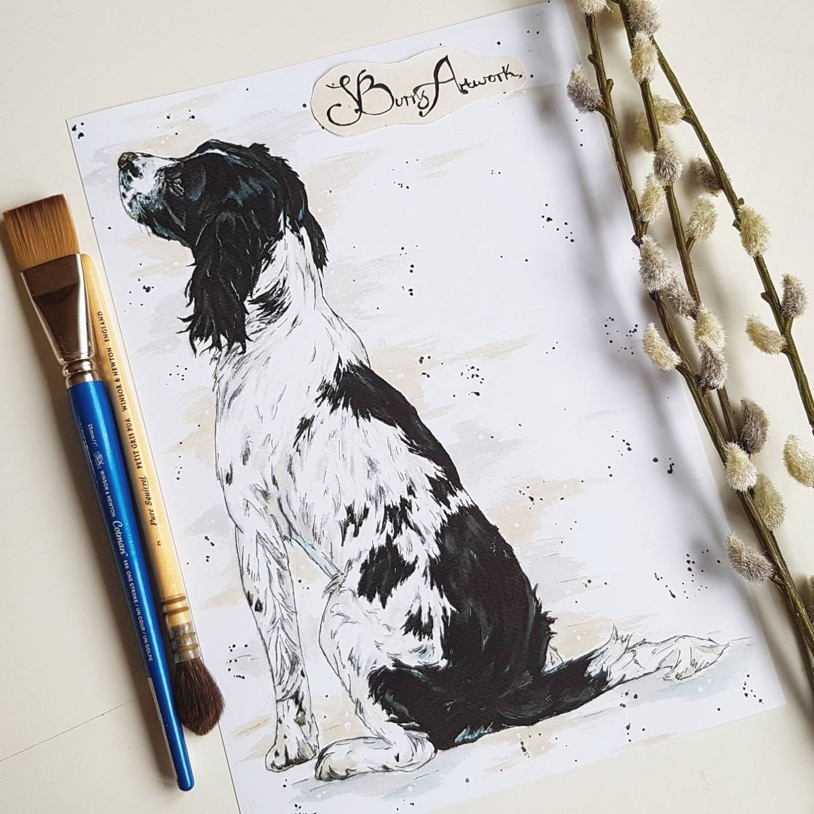 Springer spaniel print dog decor cute dog print pet | Etsy