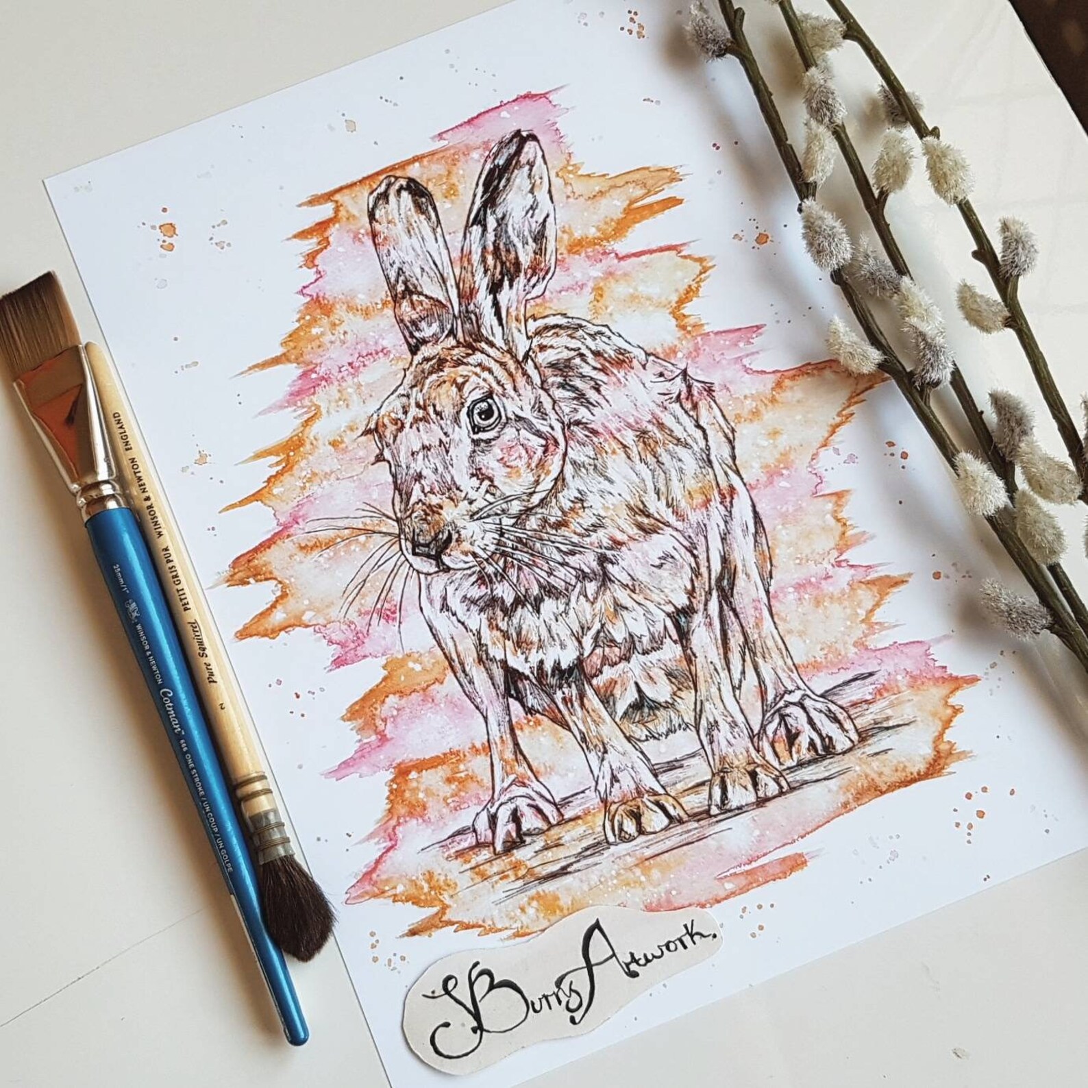 Watercolour Hare Print Rabbit Wall Art Nursery Bunny Rabbit | Etsy