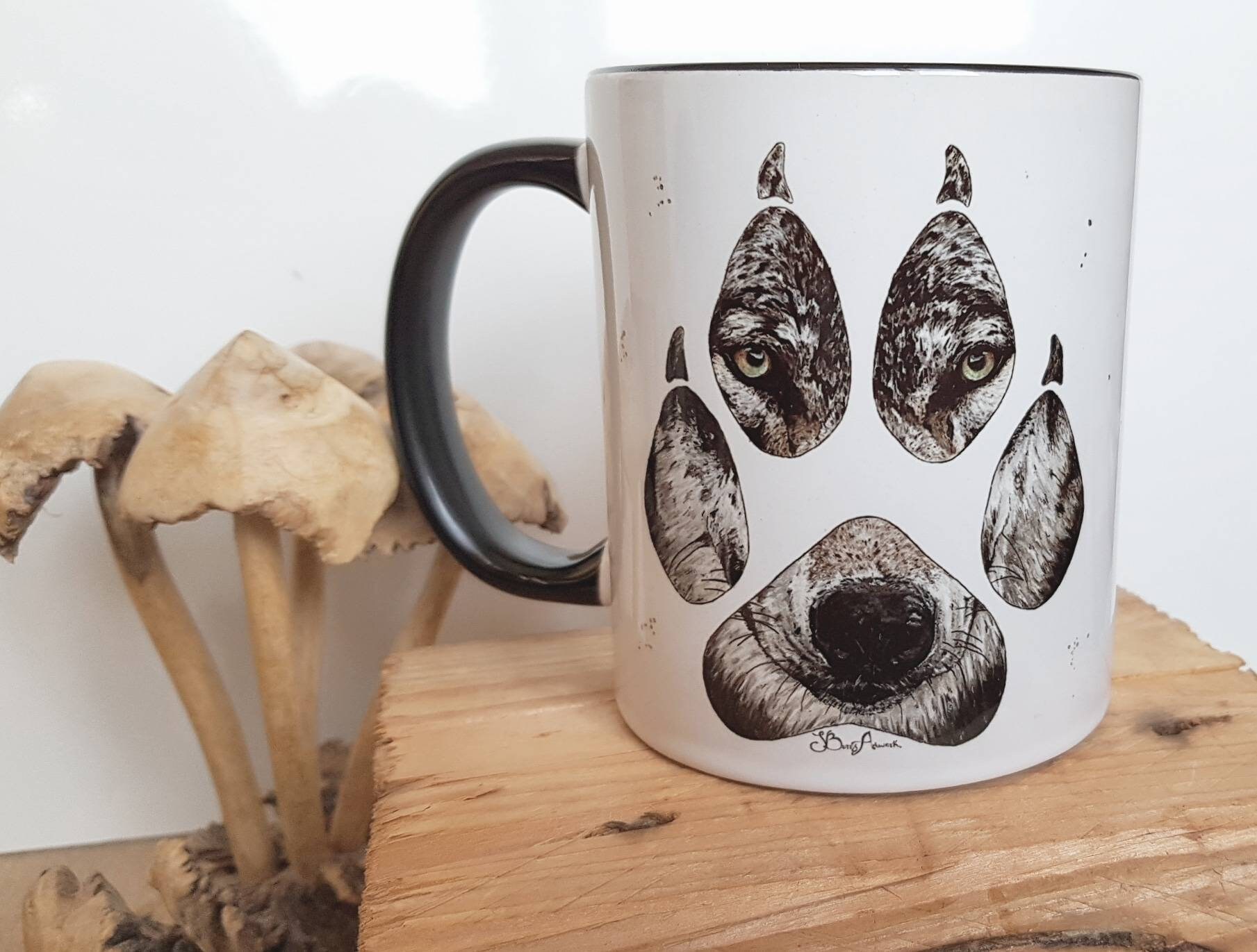 Wolf Coffee Mug Timber Wolf Paw Print Mug Wolf Gifts | Etsy