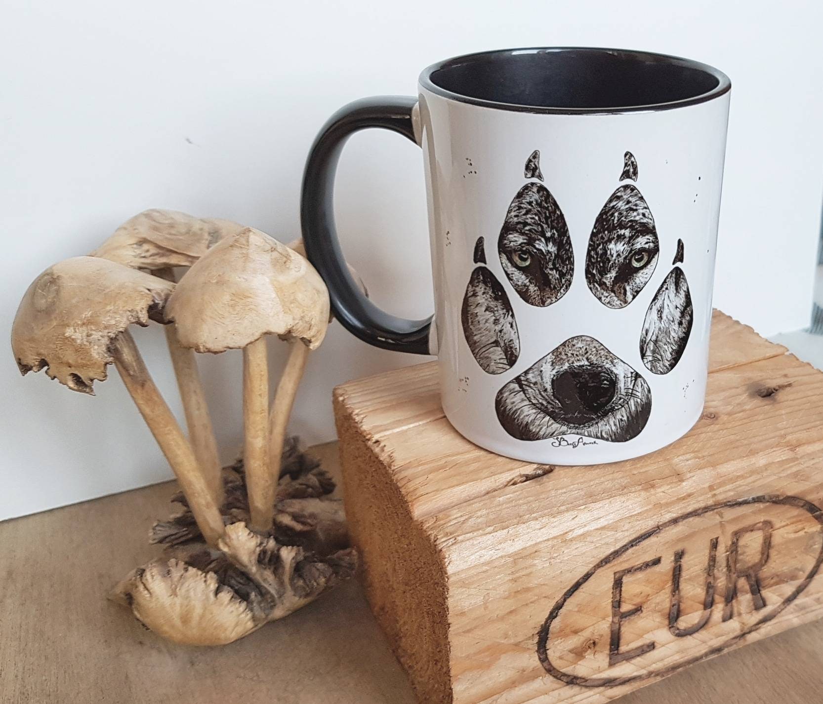 Wolf Coffee Mug Timber Wolf Paw Print Mug Wolf Gifts | Etsy