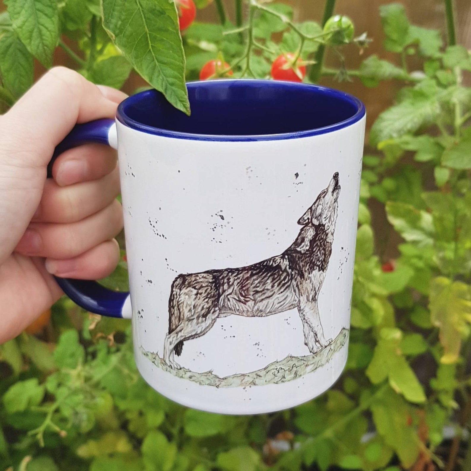 Howling Wolf Coffee Mug Watercolour Wolf Mug Wolf Lover - Etsy