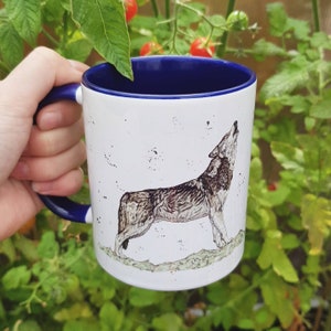 Howling Wolf Coffee Mug, Watercolour Wolf Mug, Wolf Lover Gifts ...