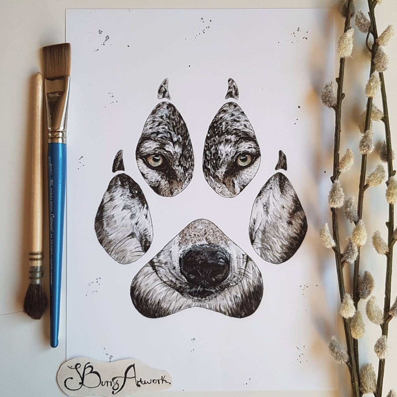 How To Draw A Wolf Paw
