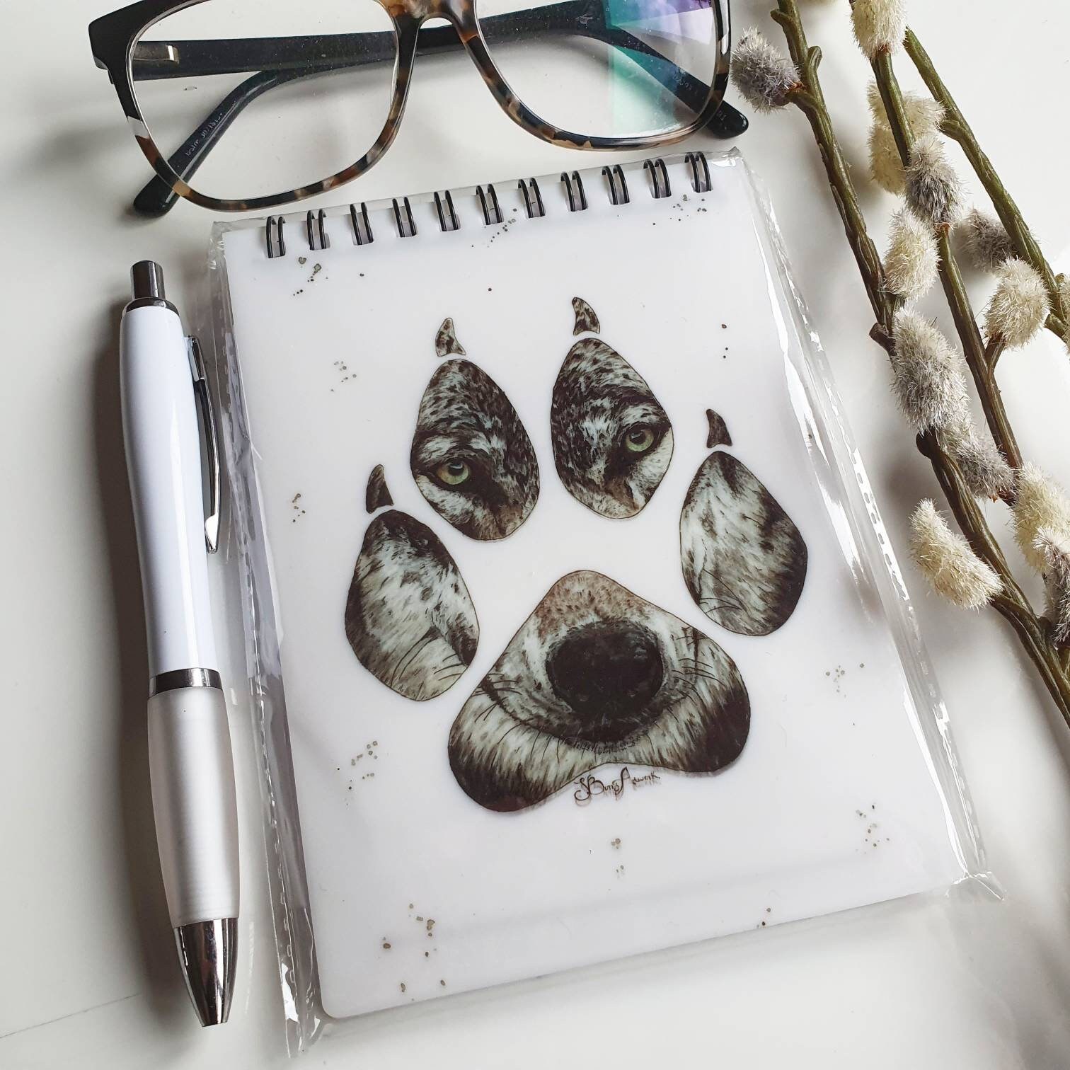 Timber Wolf Notepad Wolf Paw Print Paw Print Wolf Lover - Etsy UK