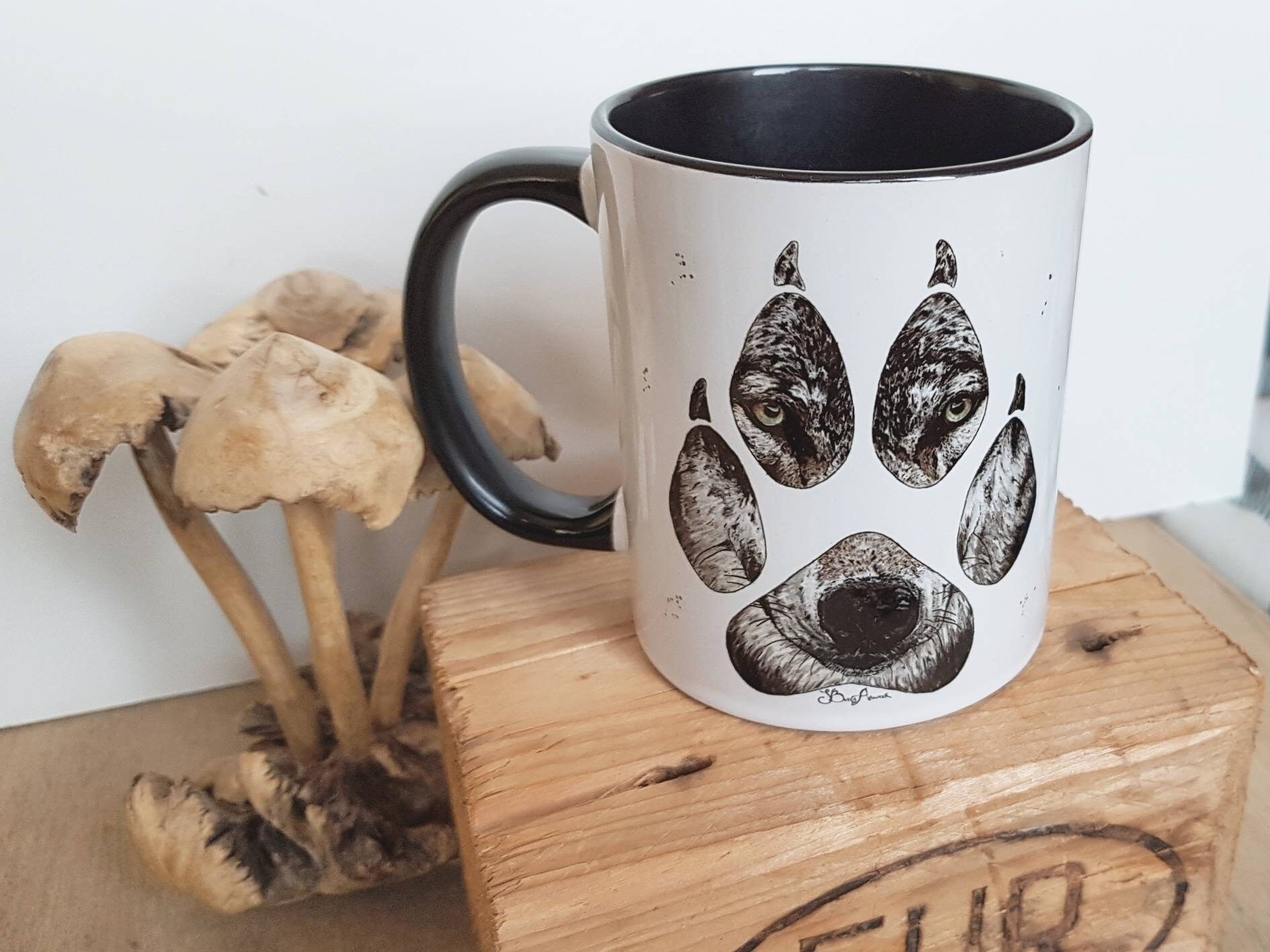 Wolf Coffee Mug Timber Wolf Paw Print Mug Wolf Gifts | Etsy