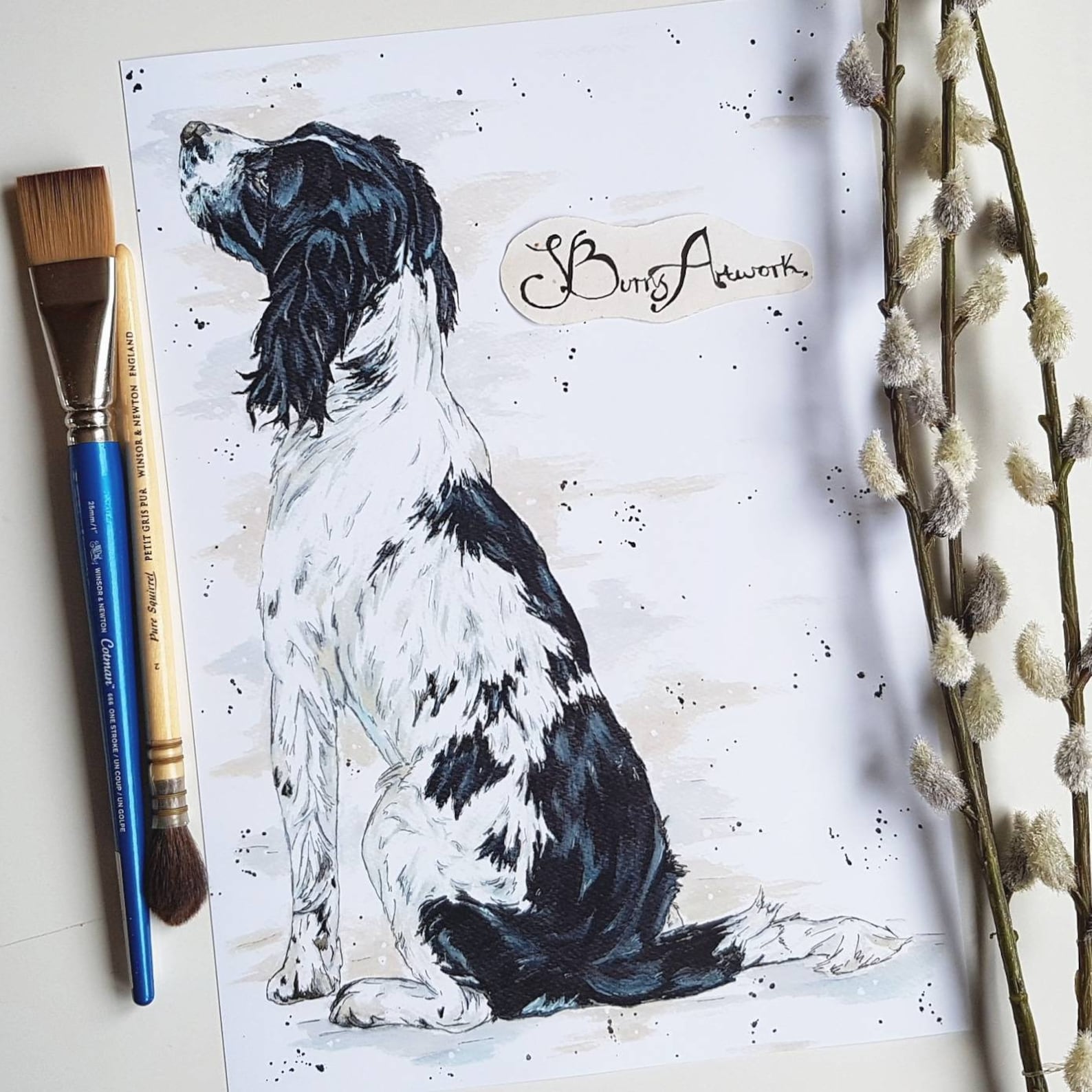 Springer spaniel print dog decor cute dog print pet | Etsy