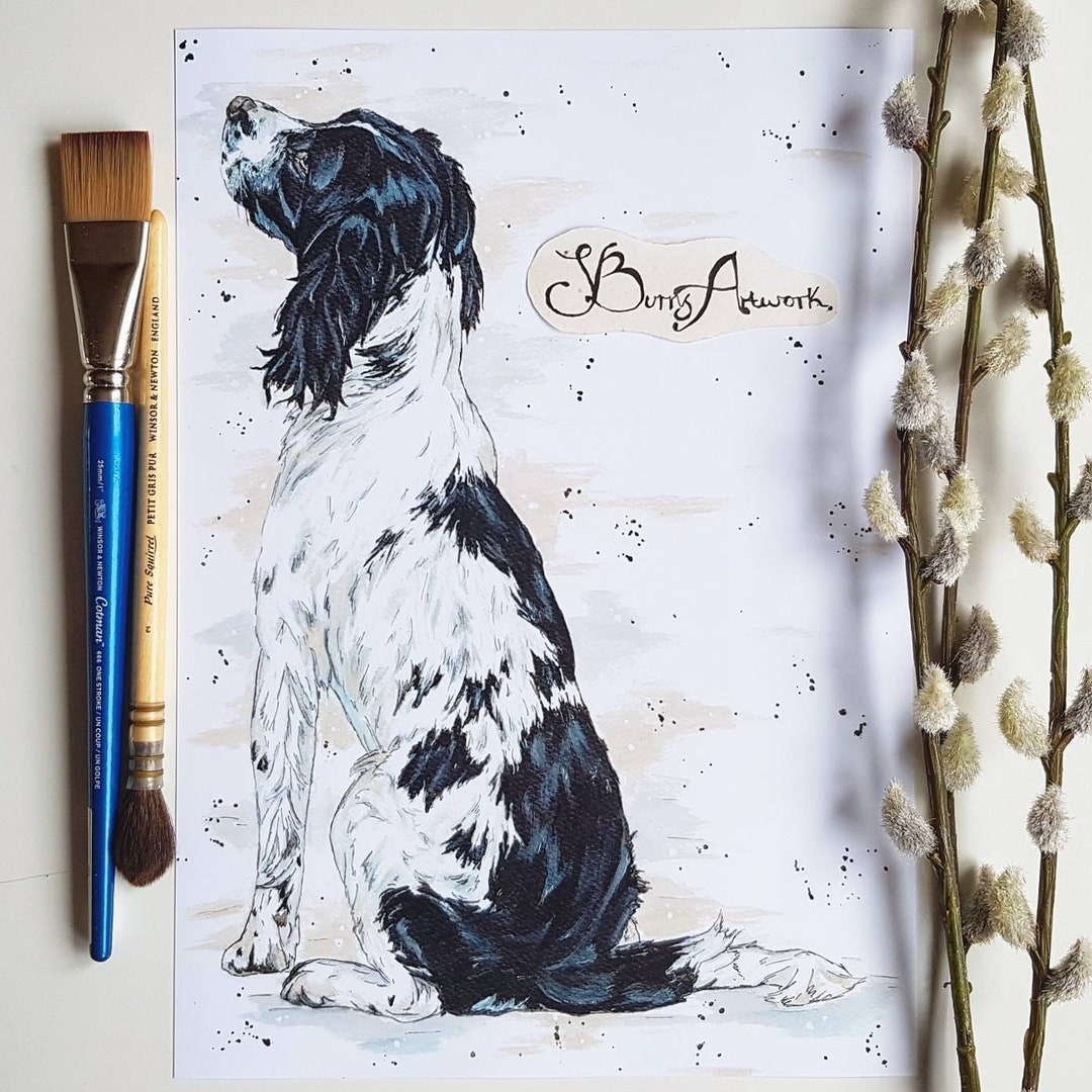 Springer Spaniel Print, Dog Decor, Cute Dog Print, Pet Portrait, Pet ...