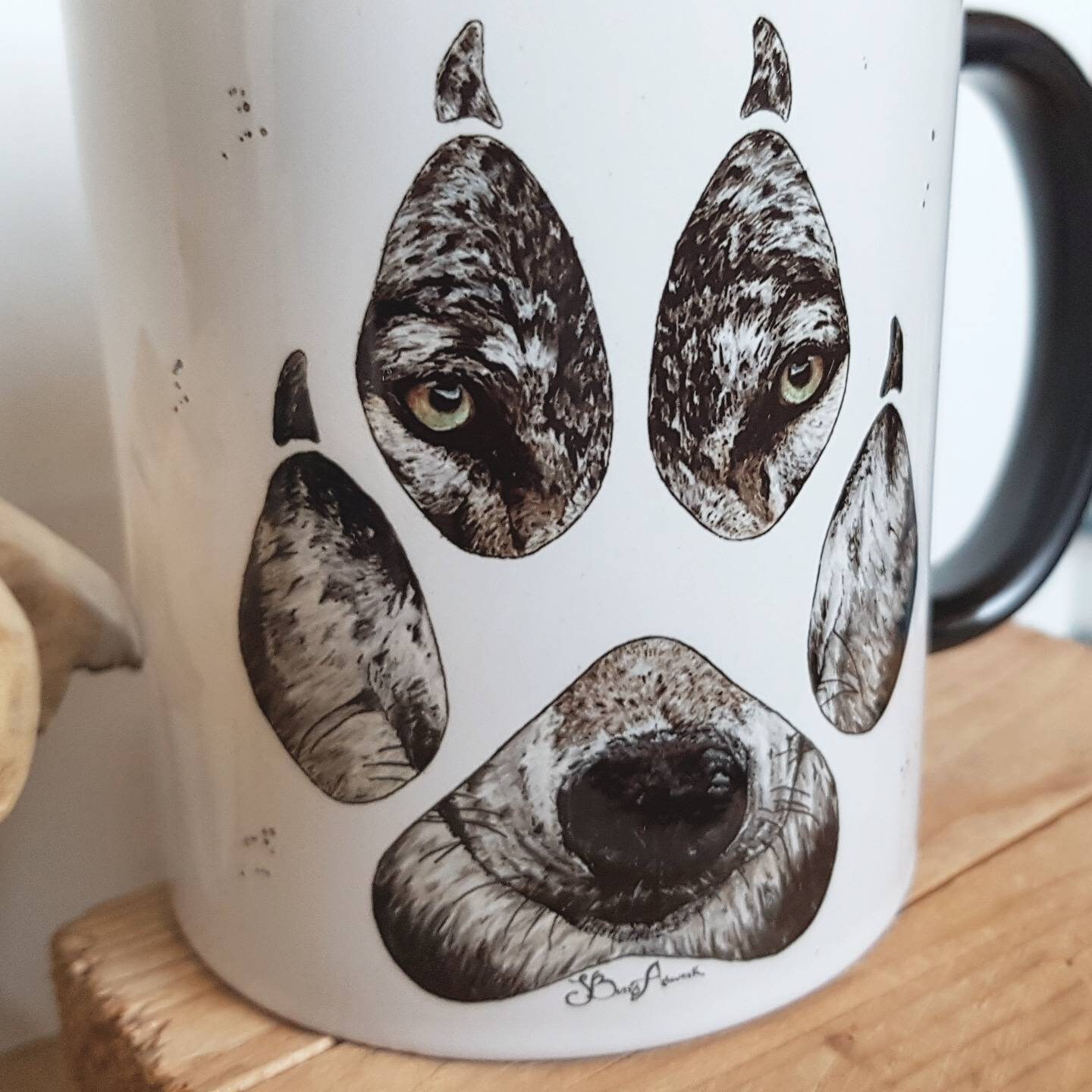 Wolf Coffee Mug Timber Wolf Paw Print Mug Wolf Gifts | Etsy