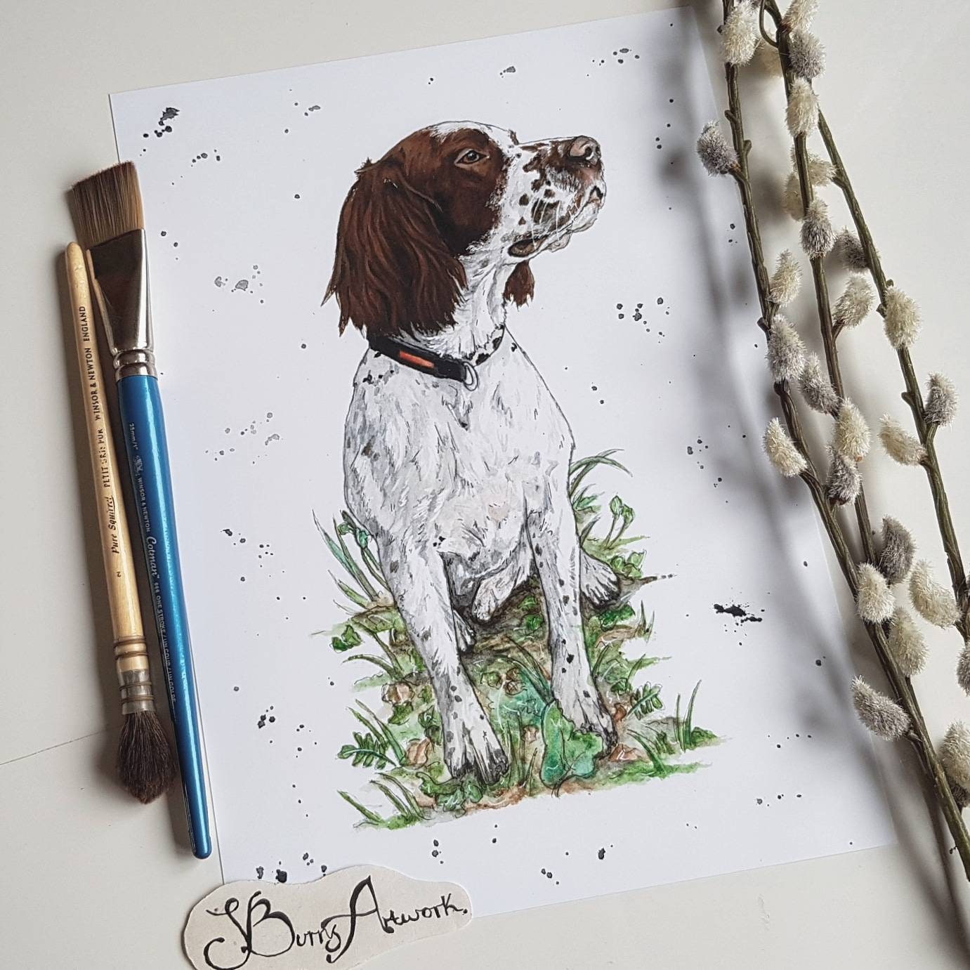 A4 Springer SPANIEL PRINT Dog Art Dog Lover Gift pet loss | Etsy