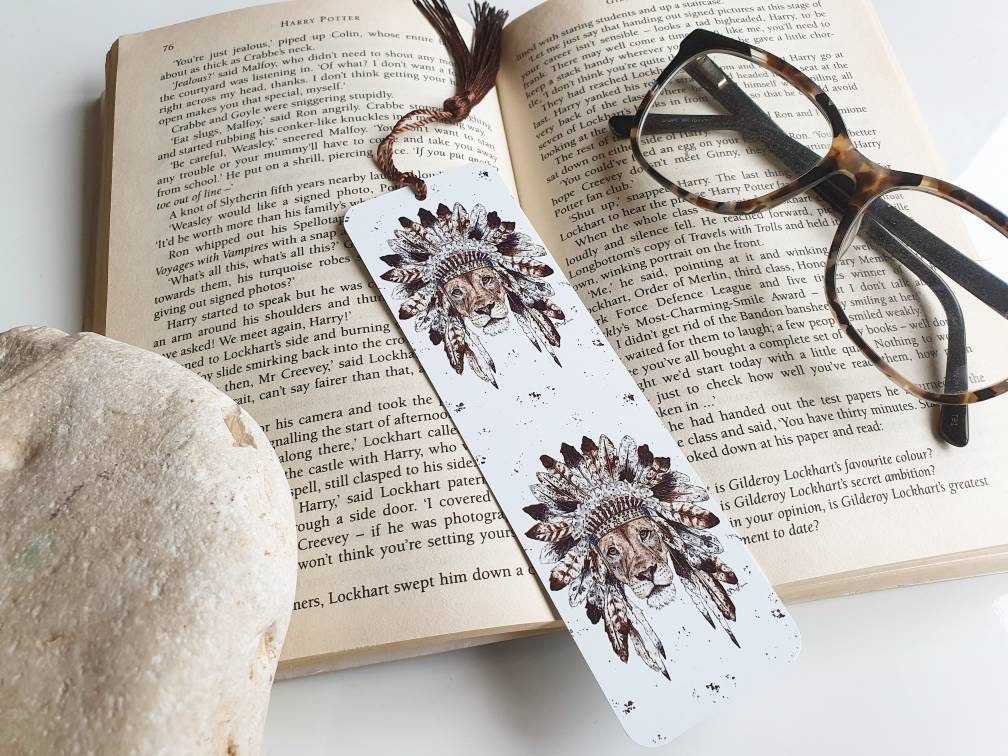 Native American Metal Bookmark Lion Bookmark Wildlife | Etsy UK