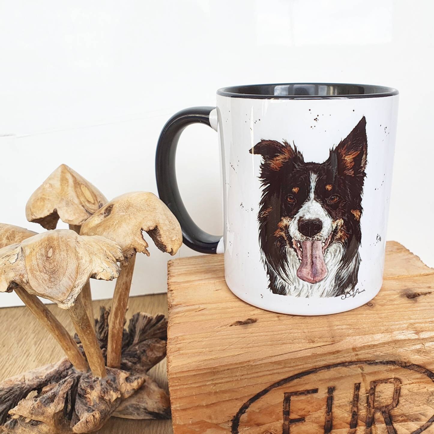 Border collie coffee mug tri border collie sheep dog dog | Etsy