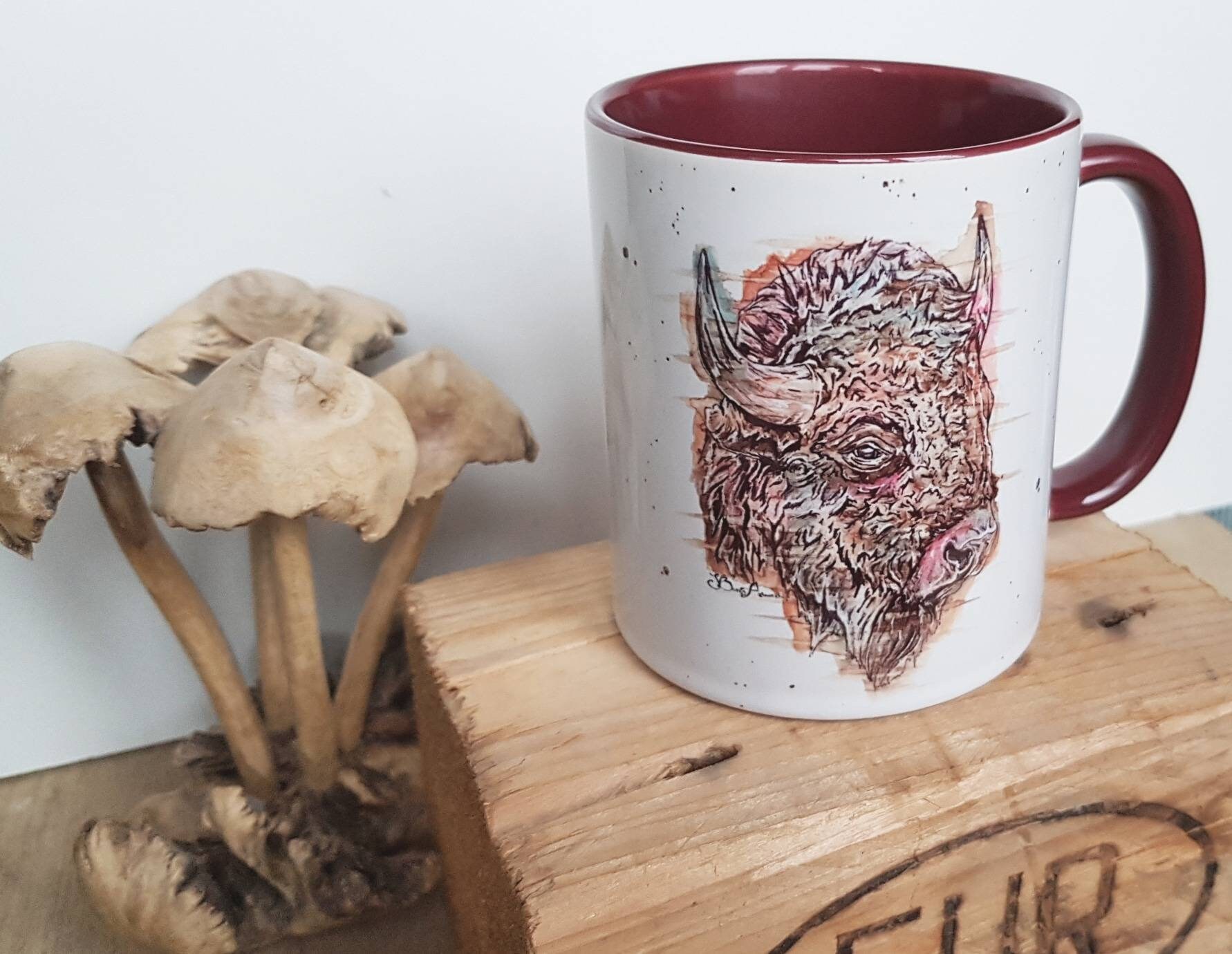 Watercolour Bison Coffee Mug Cow Gifts Native American Art - Etsy UK