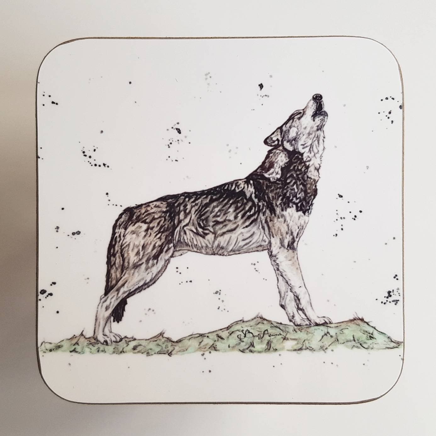 Set of 4 Howling Wolf Coaster Watercolor Wolf Wolf Lover | Etsy