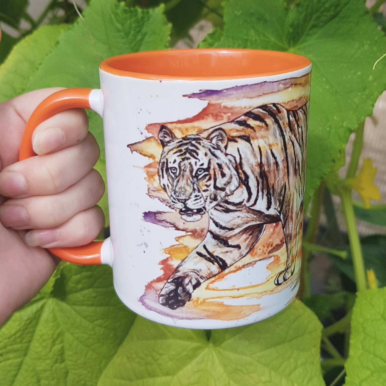 Watercolour Tiger Mug Tea Coffee Mug Cute Animal Mugs Tiger | Etsy