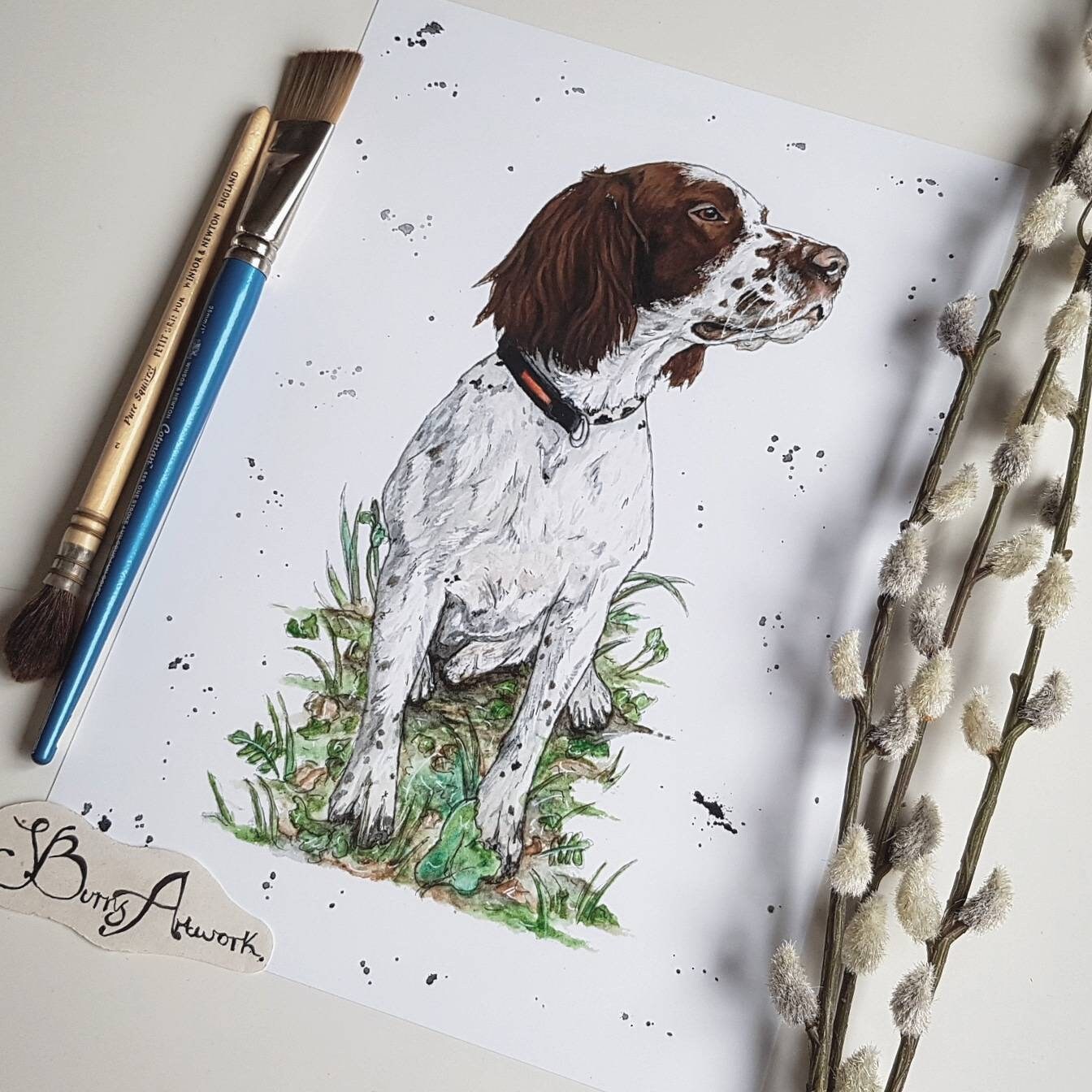 A4 Springer SPANIEL PRINT Dog Art Dog Lover Gift pet loss | Etsy