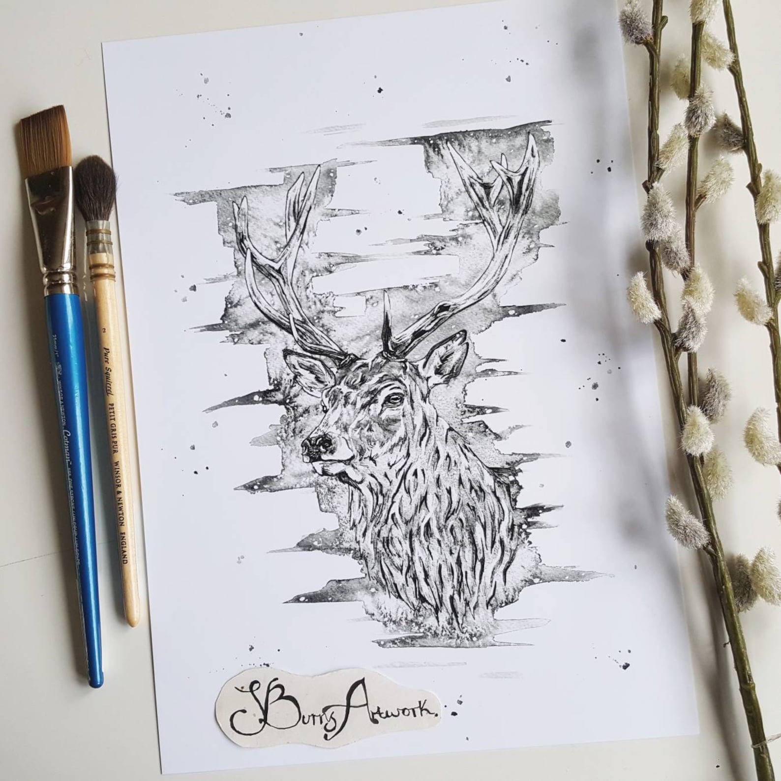 Watercolour Stag Print Stag Wall Art Woodland Animals - Etsy