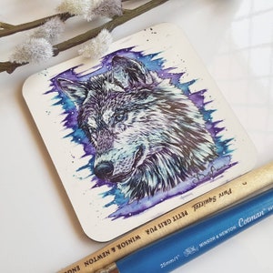 Set of 4 Wolf Coasters, Wolf Gifts, Drink Coasters, Coater Gift Set ...