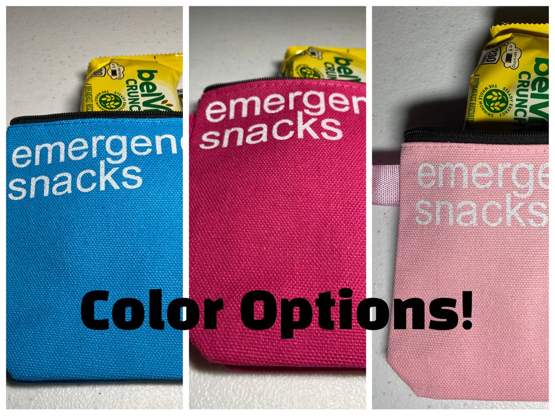 Emergency Snack Bag Zippered Canvas Travel Pouch Snack Storage Reusable ...