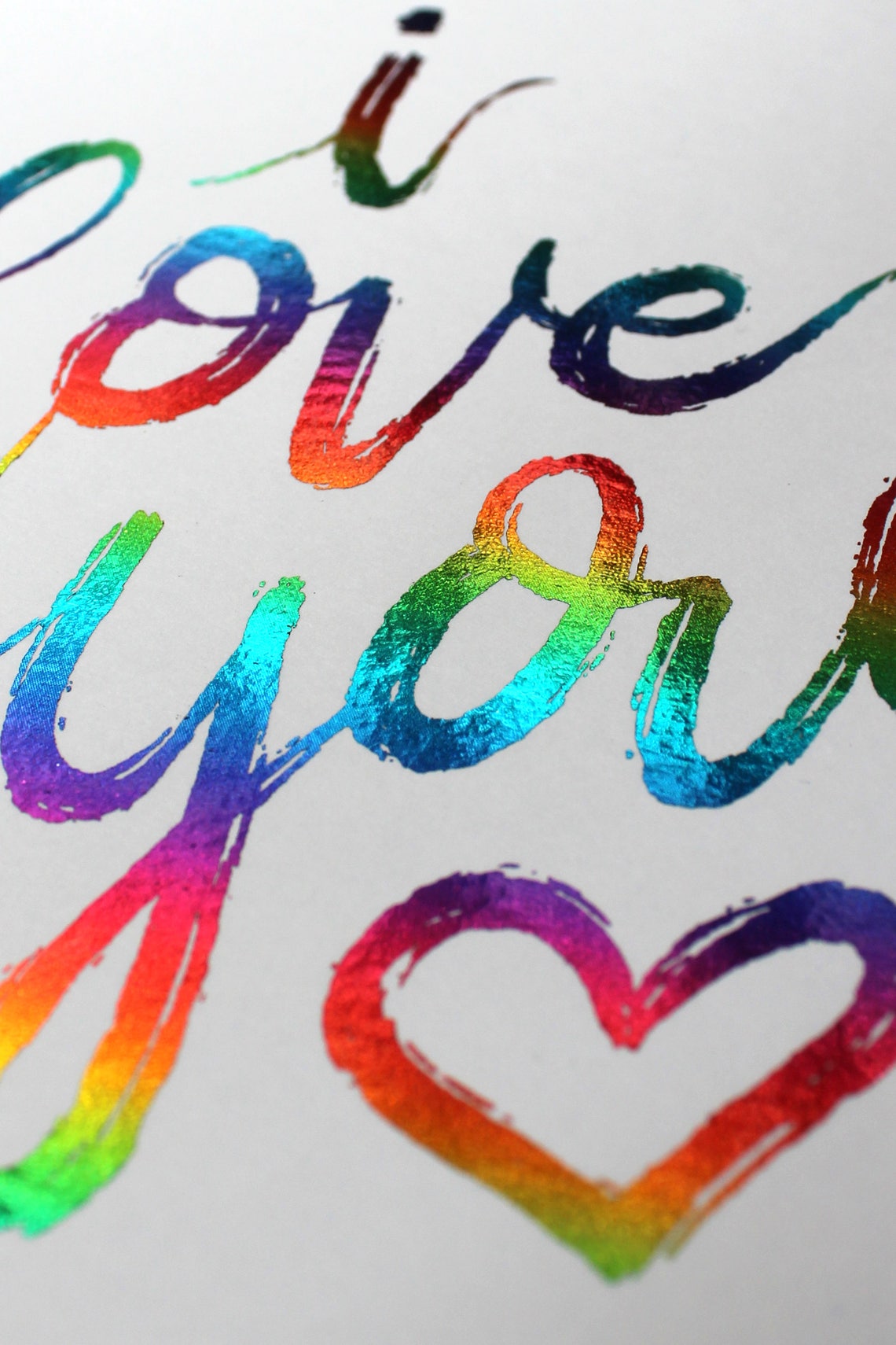 I Love You Rainbow Foil Greeting Card - Etsy