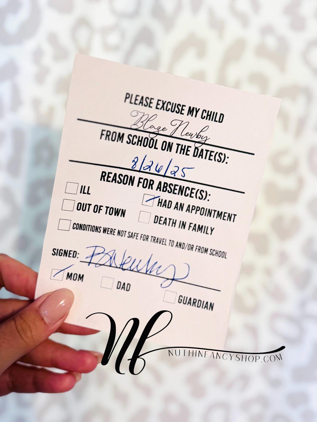 School Teacher Excuse | Note to School Template | School Note From Home ...