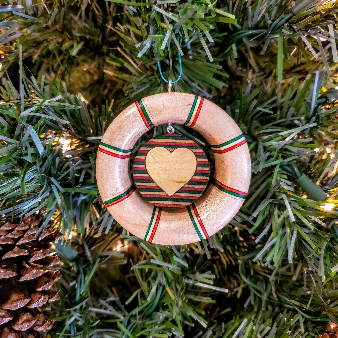 One of a Kind Tree Ornament Maple With Christmas Colors | Etsy