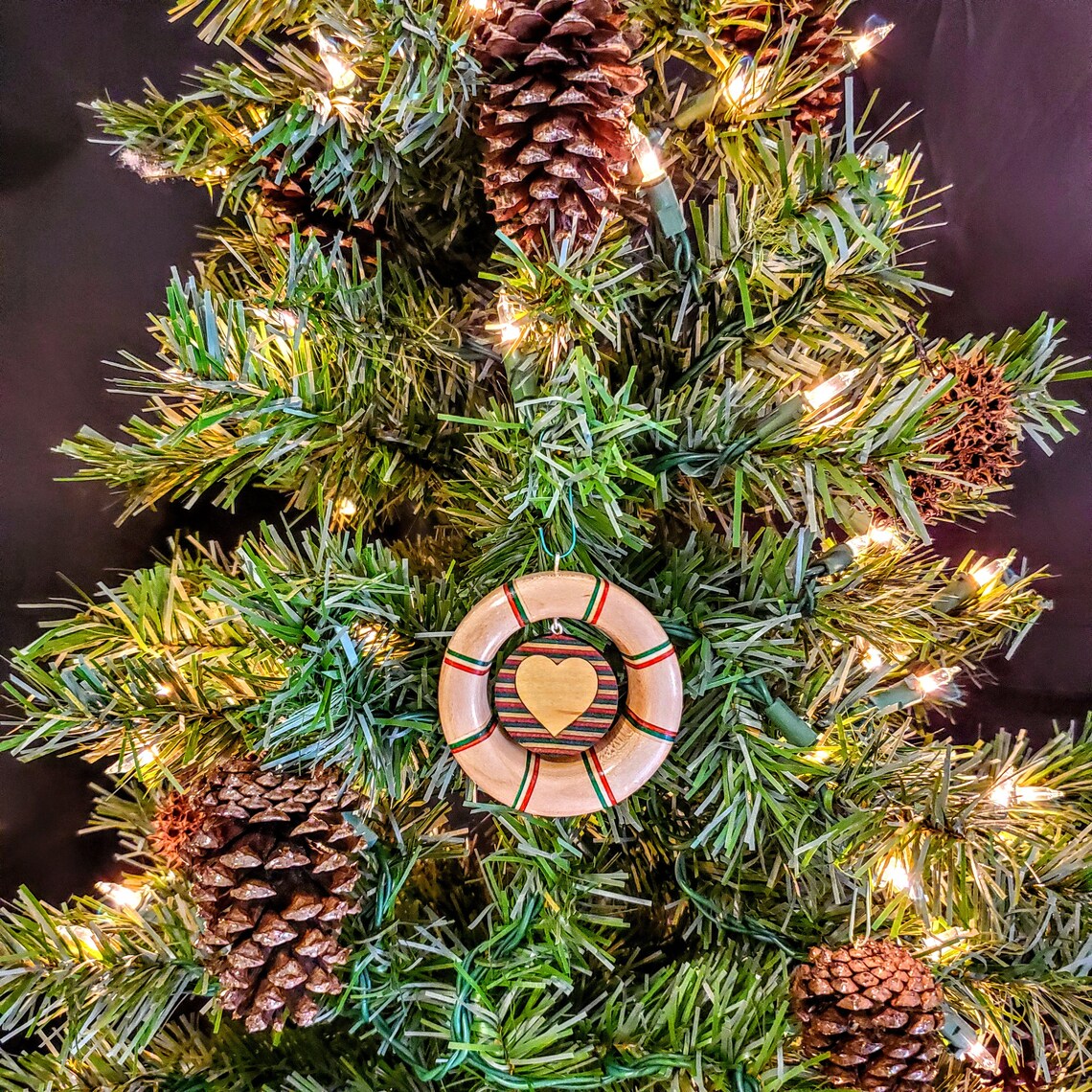 One of a Kind Tree Ornament Maple With Christmas Colors | Etsy
