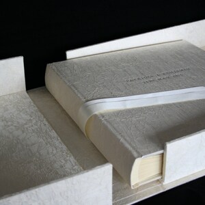 12 X 12 Personalised Wedding Album & Storage Box Bound in Crushed Ivory ...