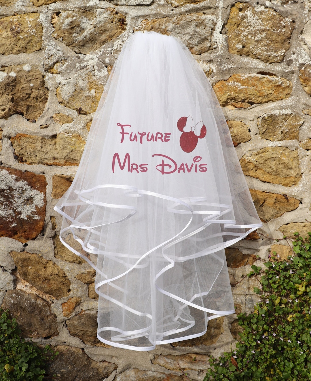 Minnie Mouse Personalised Veil | Mickey Mouse Bridal Veil for Hen Do ...