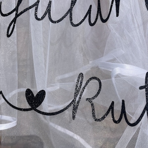 BEST SELLER Classy Personalised Veil | Future Mrs Personalised Glitter ...
