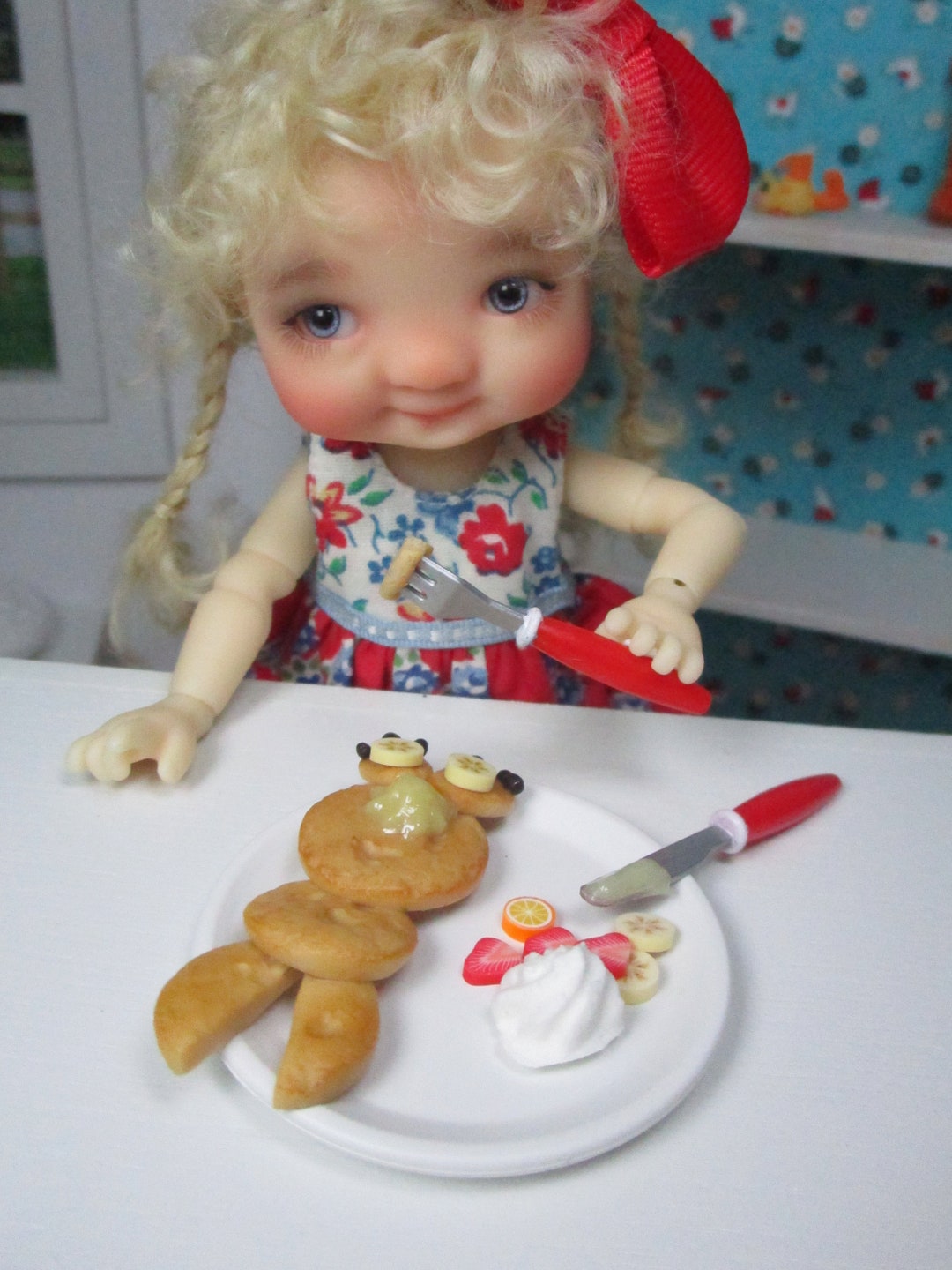 Miniature Doll Food Easter Bunny Bum Pancakes Breakfast Blythe Fashion ...