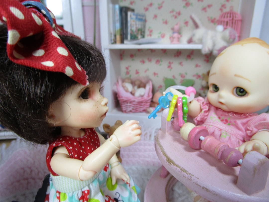 Baby Key Ring Toy Rattle Vintage Retro Miniature Playscale - Etsy