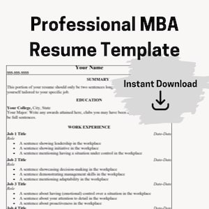 Professional MBA Resume Template| Business Growth | Results Driven - Etsy