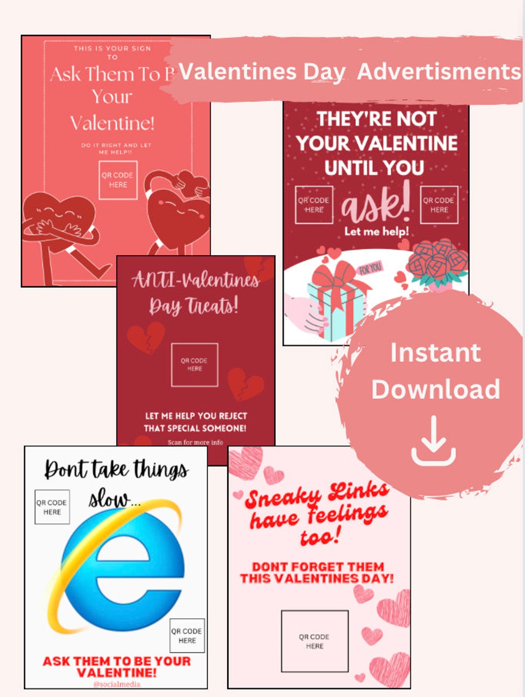 Valentines Day Advertisement Template Canva Template Digital ...