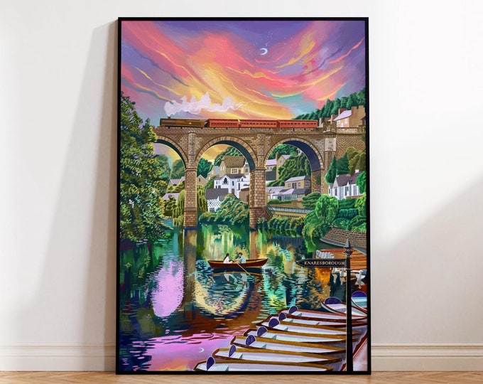 Knaresborough Viaduct, North Yorkshire, Artwork Print, A5, A4, A3, A2 ...