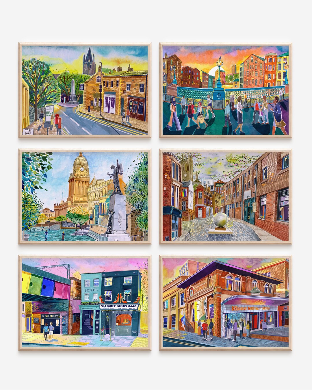 Leeds Artwork Gift Set, 6 X A5 Prints, Leeds Gift Idea, Viaduct Showbar ...
