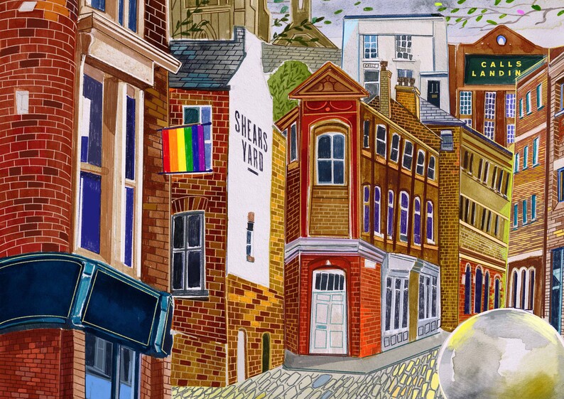 Leeds Art Print The Calls Leeds Collage Illustration Leeds | Etsy