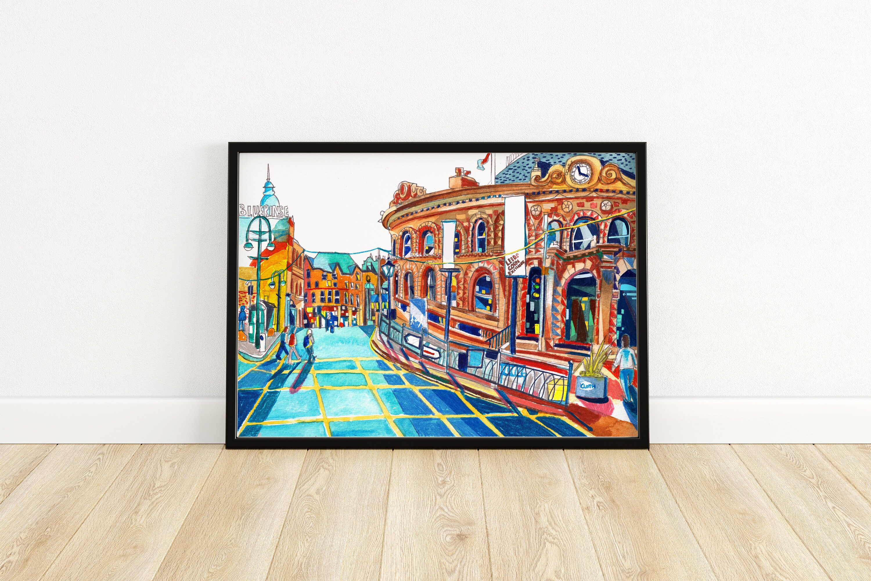 Leeds Artwork Print, Leeds UK, Leeds Corn Exchange, Leeds Wall Art, A4 ...