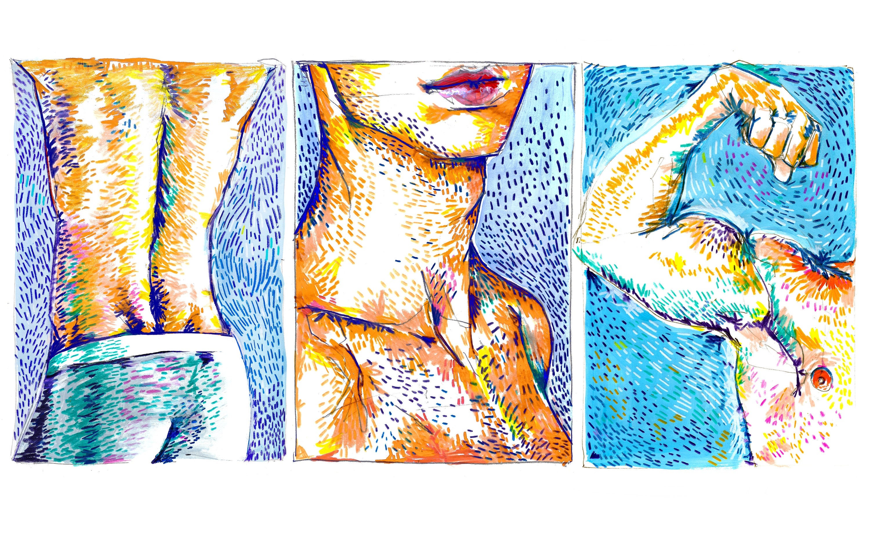 The Male Form Set of 3 X A4/A3 Prints Gay Artwork - Etsy UK
