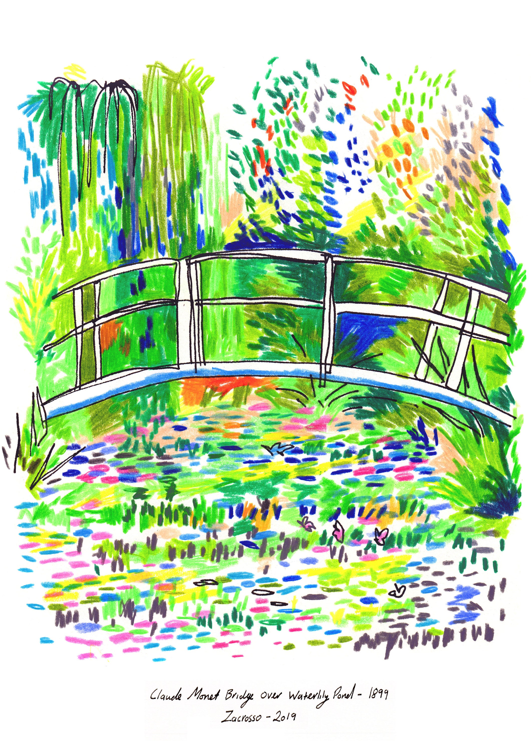 Claude Monet, Bridge Over Waterlily Pond, Impressionist Art, Modern ...