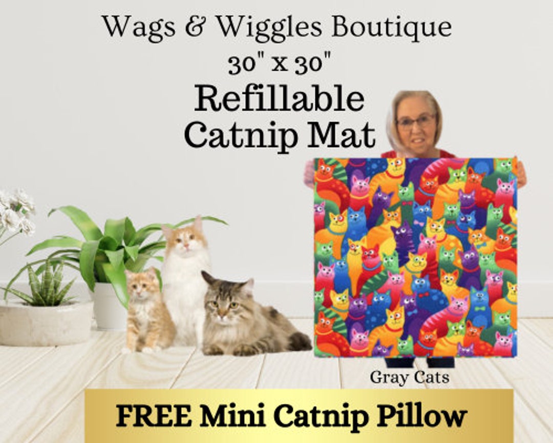 30 X 30 Refillable Catnip Mat, Refillable Catnip Cat Bed, Cat Blanket, Catnip Toy, Cat Accessory ...