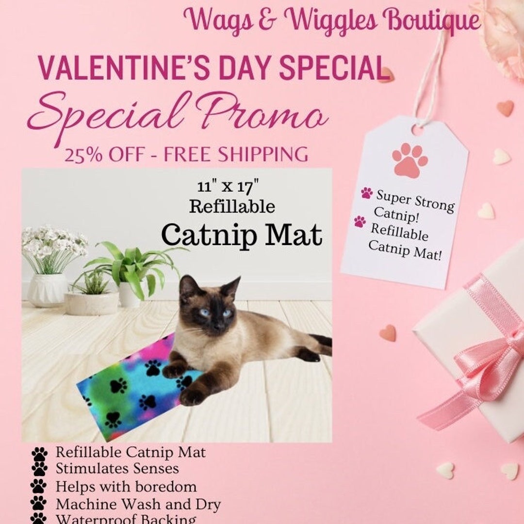 11 X 17 Crinkle Catnip Blanket, Valentine's Gift, Cats, Cat Toy, Natural Catnip, Gifts for Pets ...