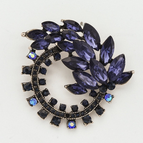 Navy Blue Brooch - Etsy