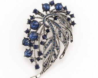 Navy Blue Brooch | Etsy