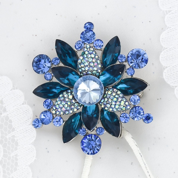 Blue Brooch - Etsy