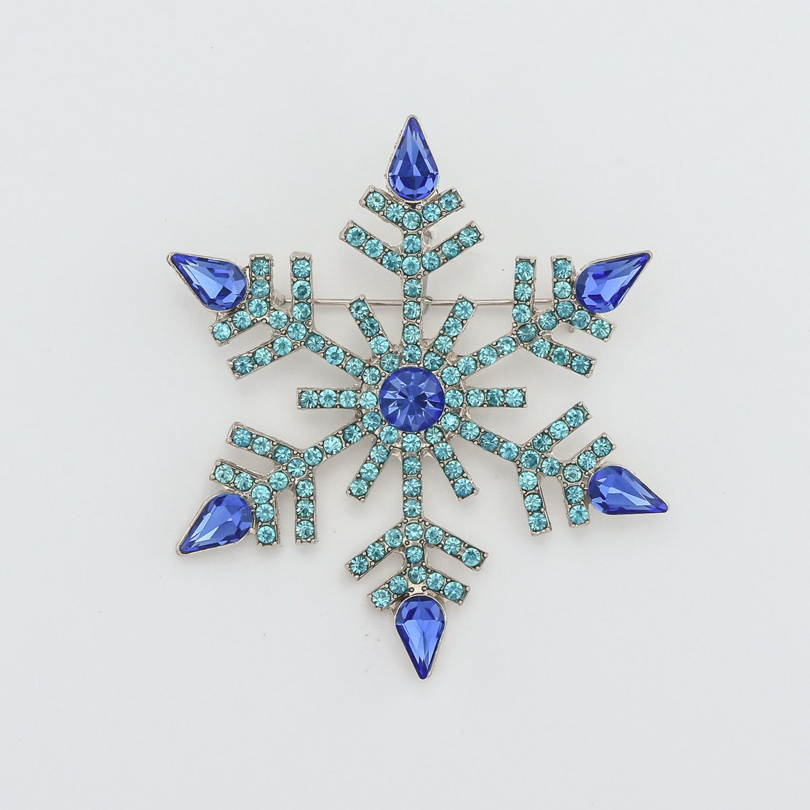 Blue Snowflake Brooch Snowflake Brooch Pin Christmas Gift | Etsy